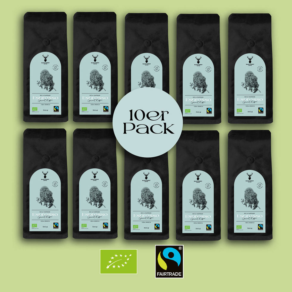 10er Sparpaket Espresso | Bio-Fairtrade | ganze Kaffeebohnen – BLACK ...
